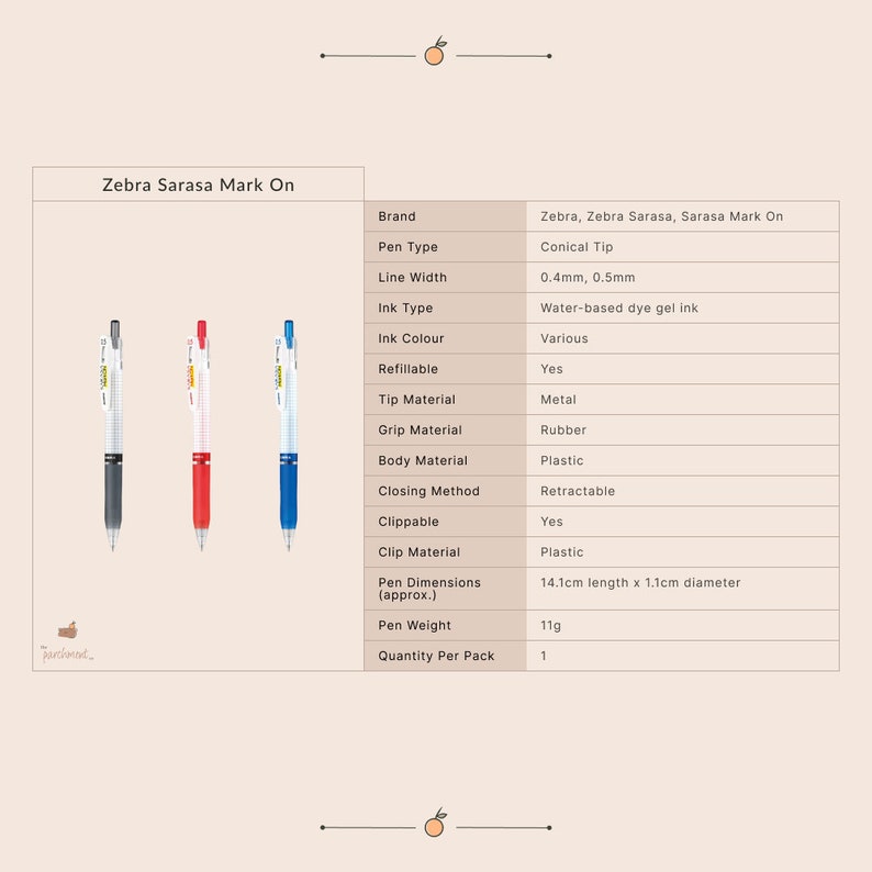 Zebra Sarasa Mark on Anti-bleed Gel Pens 0.4mm, 0.5mm Sold Individually ...