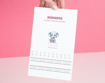 Spanish Numbers 1-10 Tracing Printable Flashcards for - Etsy