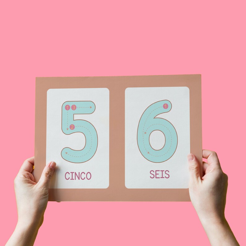 Spanish Numbers 1-10 Tracing Flashcards, Homeschool Printable (digital ...