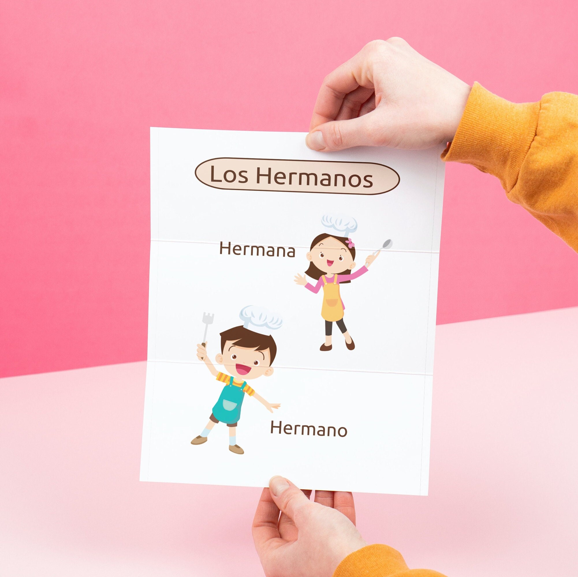 The Family Members Spanish Learners Educational Preschool ...