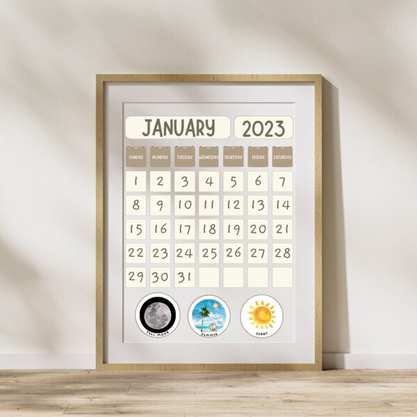 Montessori Monthly Calendar - Etsy