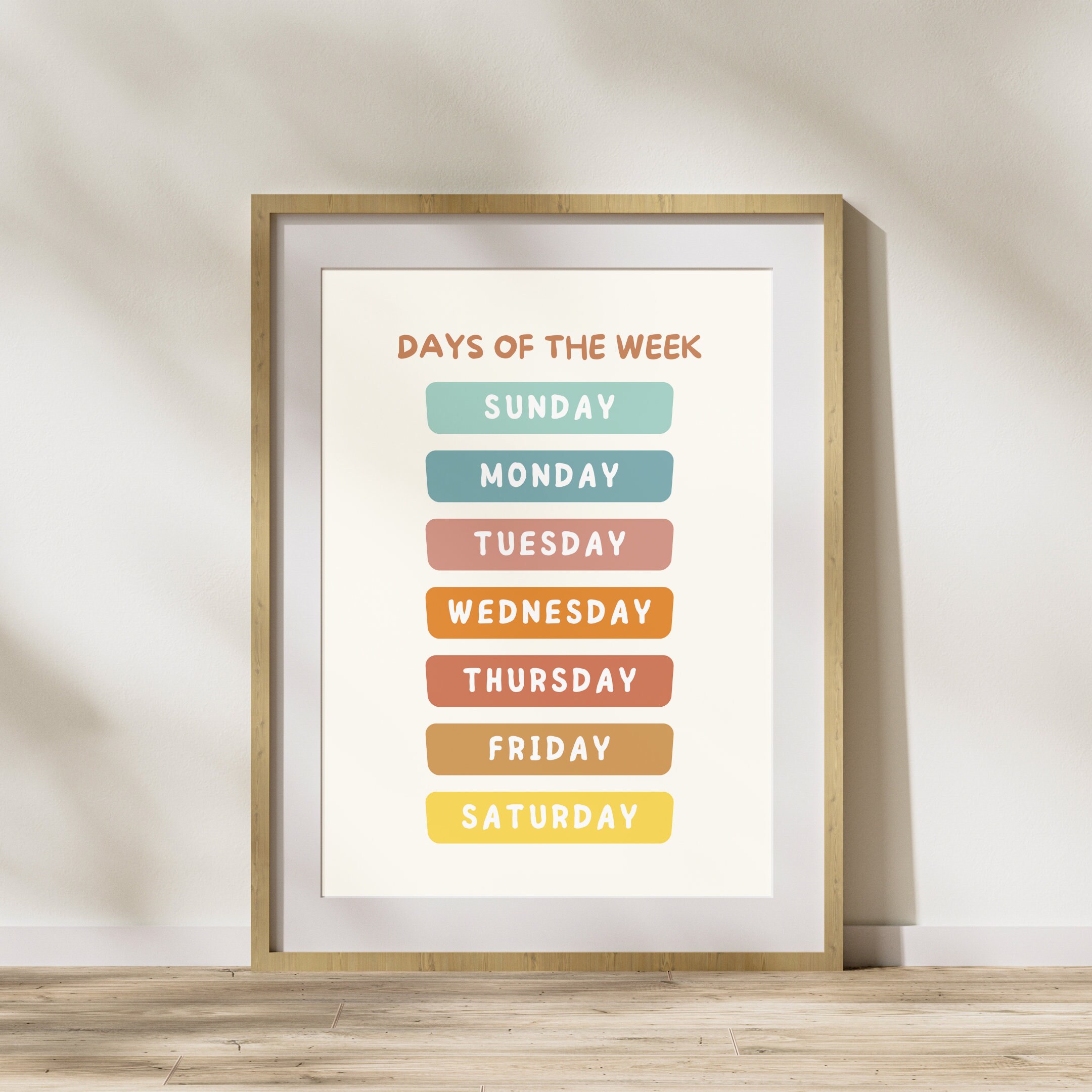 Days of the Week Printable Sign | Learning the Seven Days of the Week ...