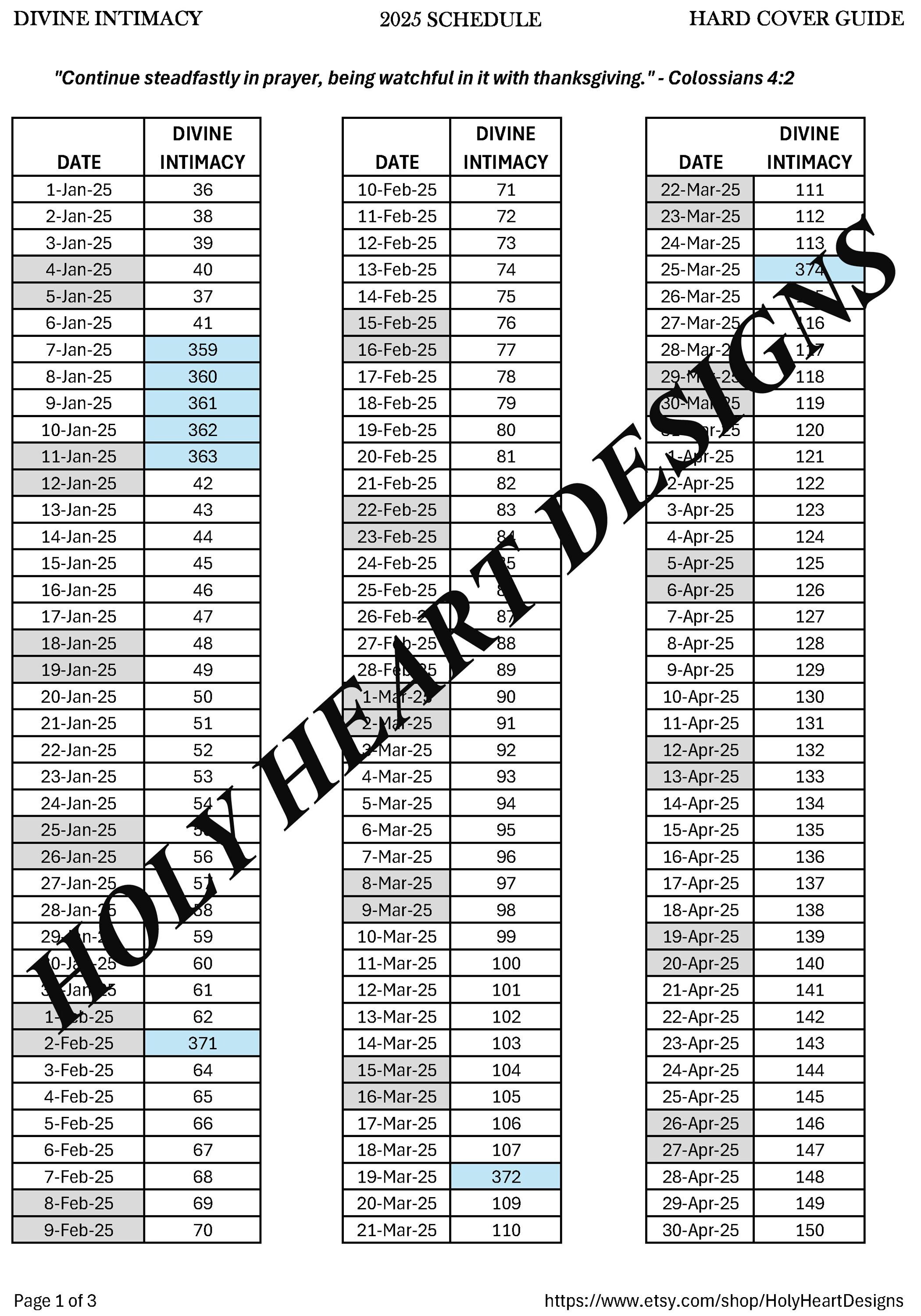 Divine Intimacy 2025 Calendar Guide - Download & Print - Etsy