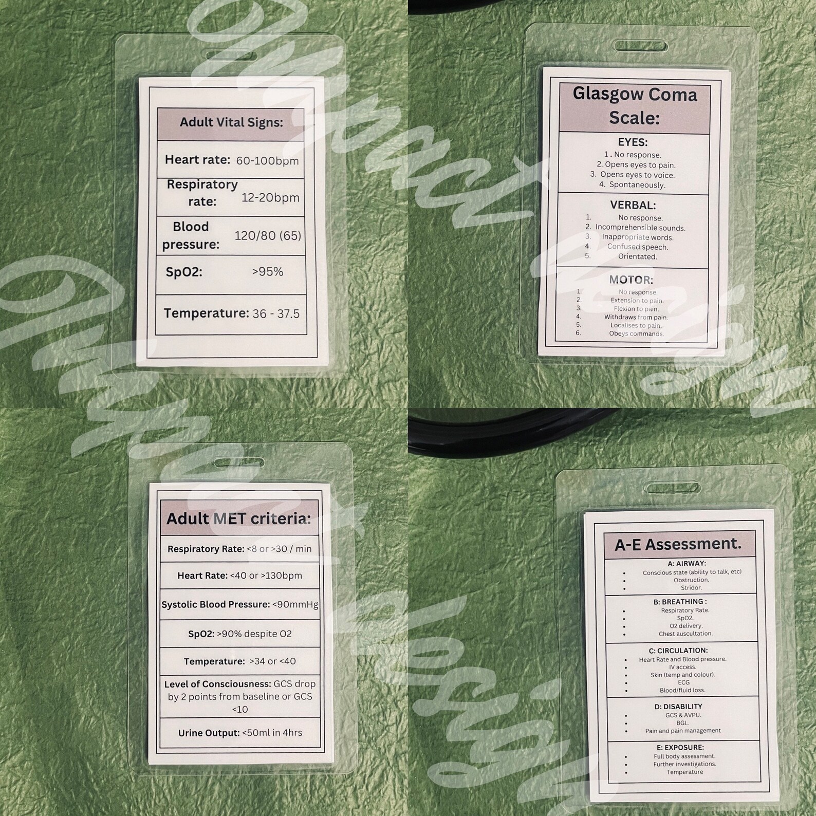 Nursing Badge Refrence Cards - Etsy