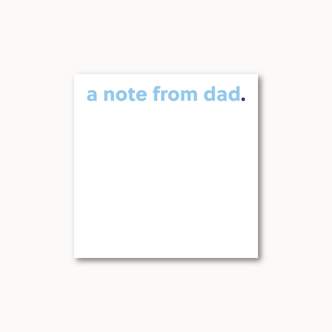 A Note From Dad Notepad Father's Day Gift, Colorful Stationery - Etsy