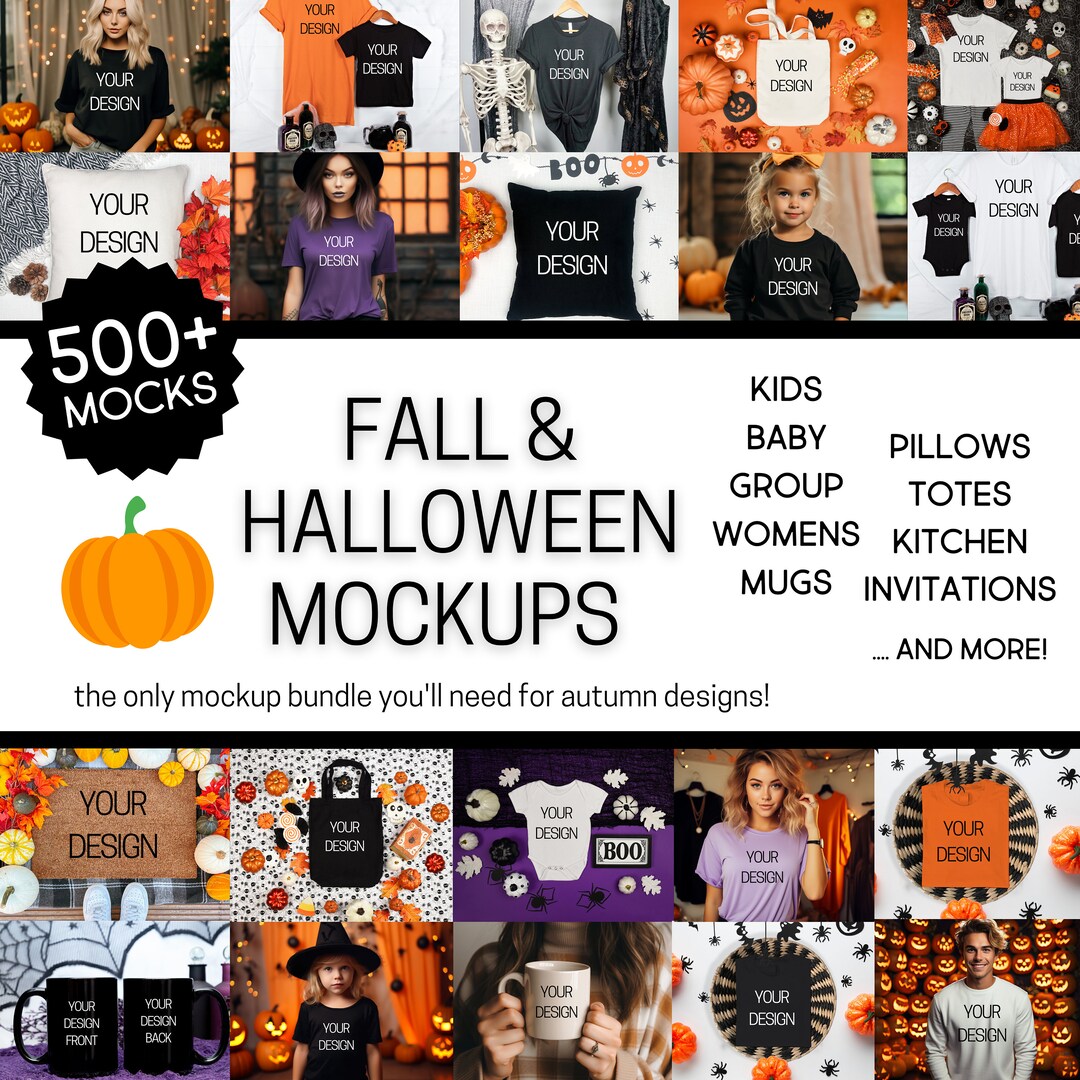 Halloween Mockup Pack, Fall Mockups, Thanksgiving Mock Up, Full Shop ...
