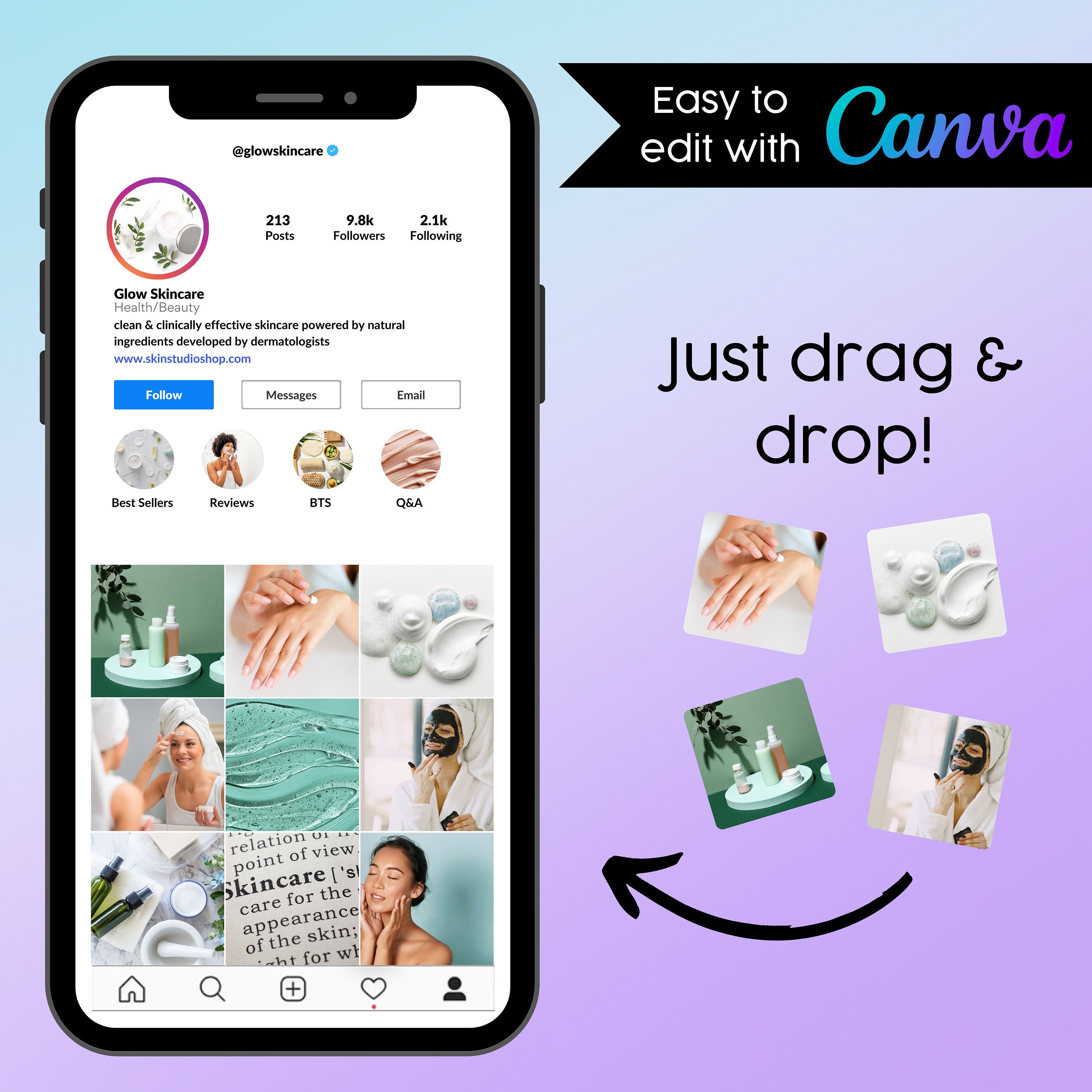 Editable Instagram Profile Template Instagram Post Layout Grid ...
