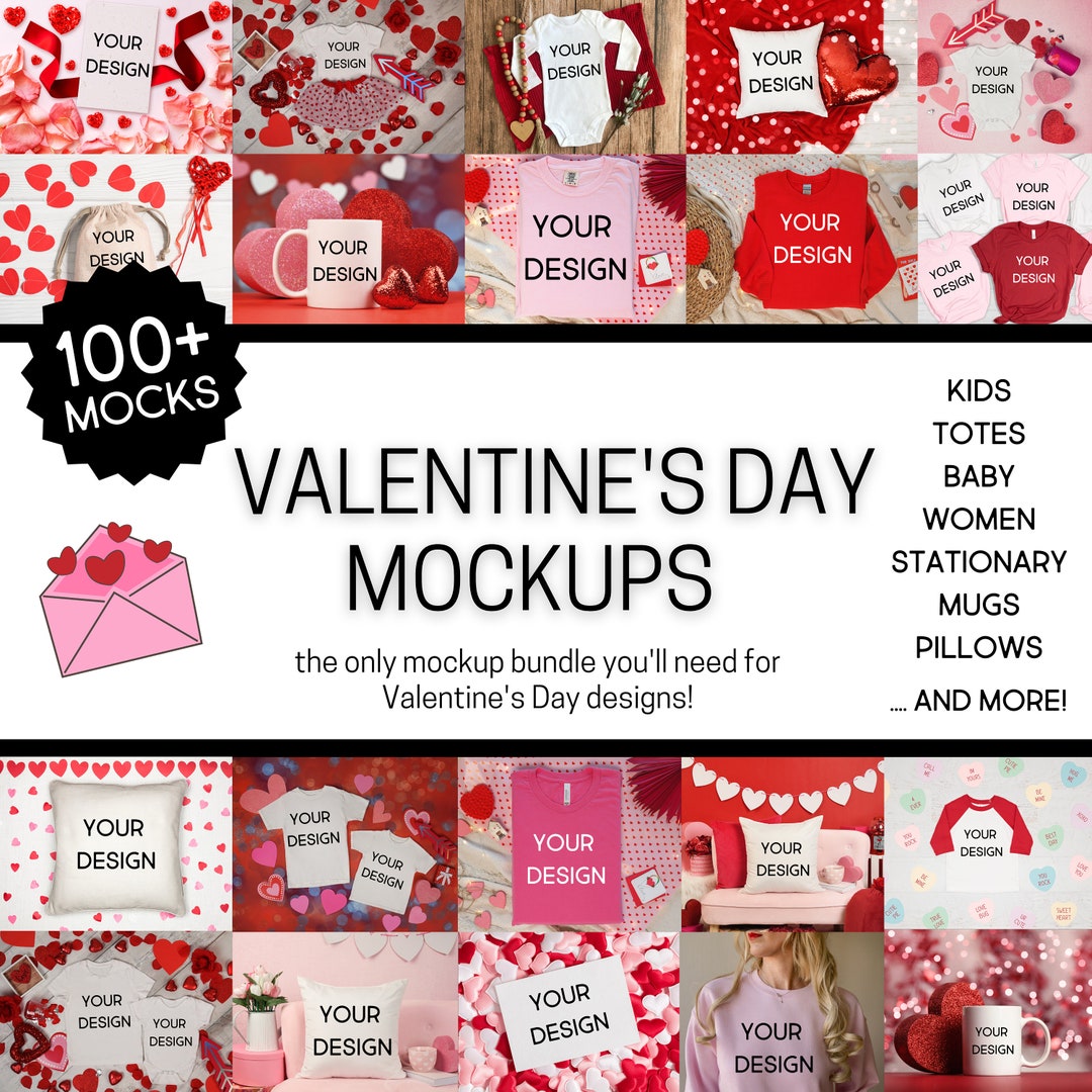 Valentine's Day Mockup Bundle, Galentines Day Mockups, Styled Flatlay ...