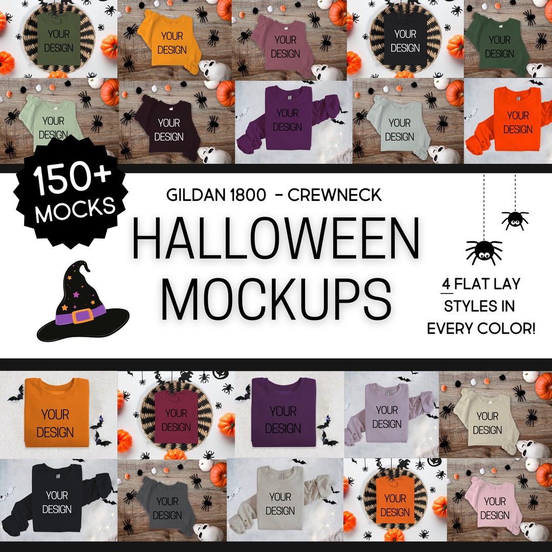 Halloween Mockup Pack, Fall Mockups, Thanksgiving Mock Up, Gildan 18000 ...
