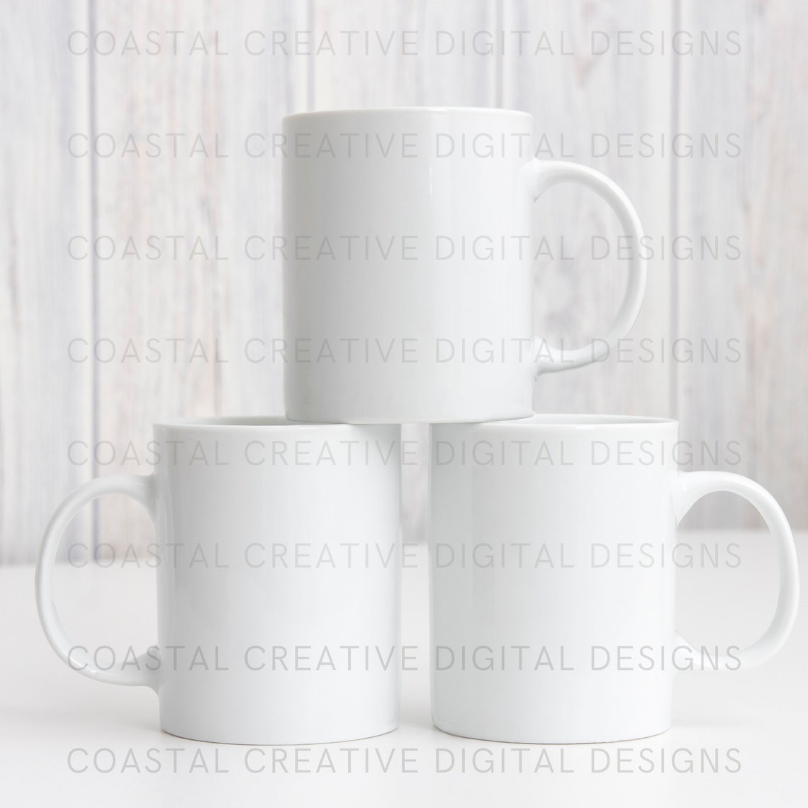Mug Trio Mockup, Set of Mugs Mockup, Three Mugs Mock-up, Group of Mugs ...