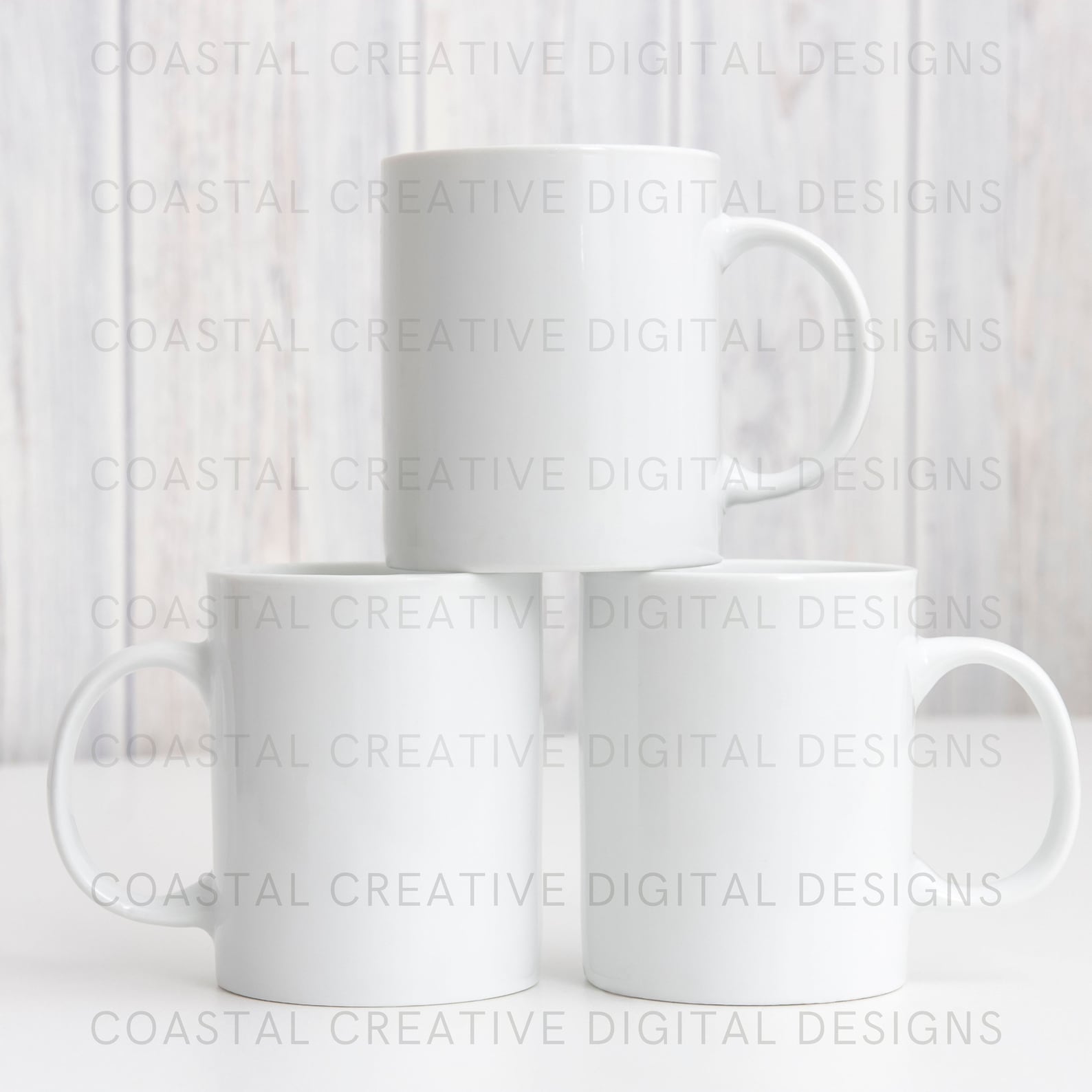 Mug Trio Mockup, Set of Mugs Mockup, Three Mugs Mock-up, Group of Mugs ...