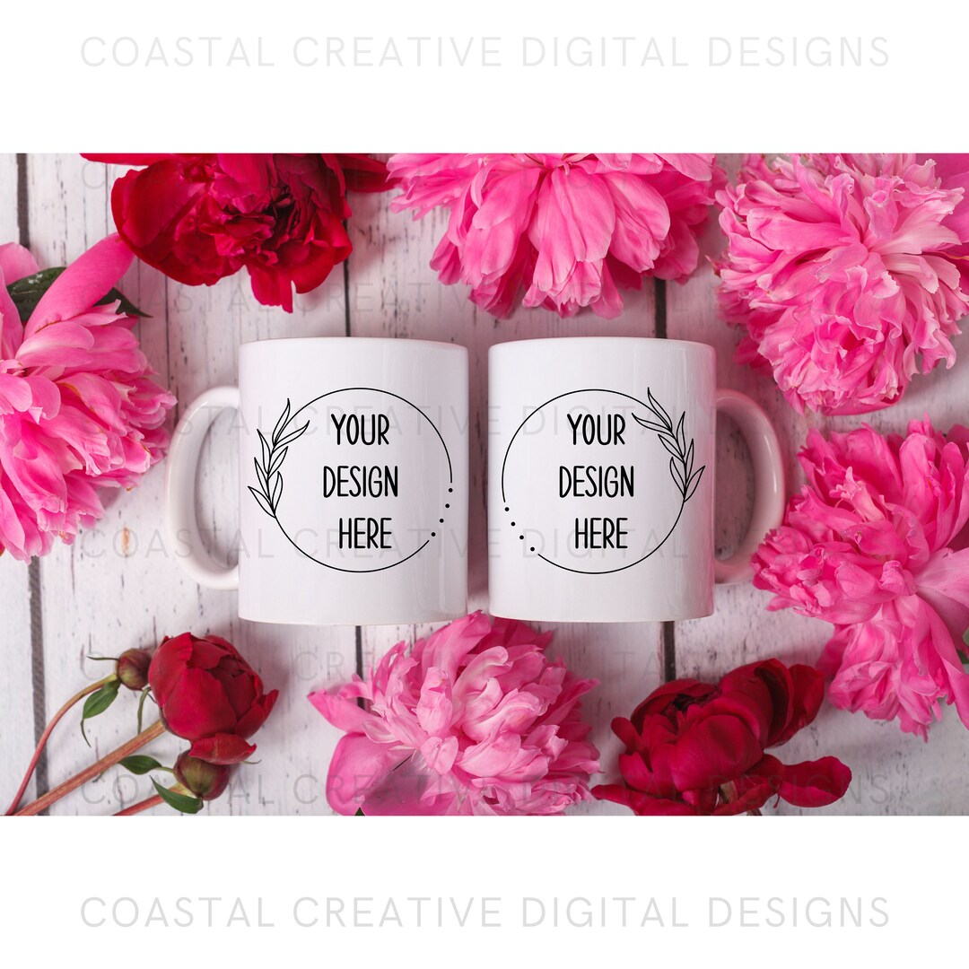 Front and Back Coffee Mug Mockup, Summer Mug, Spring Mug, Mother's Day ...