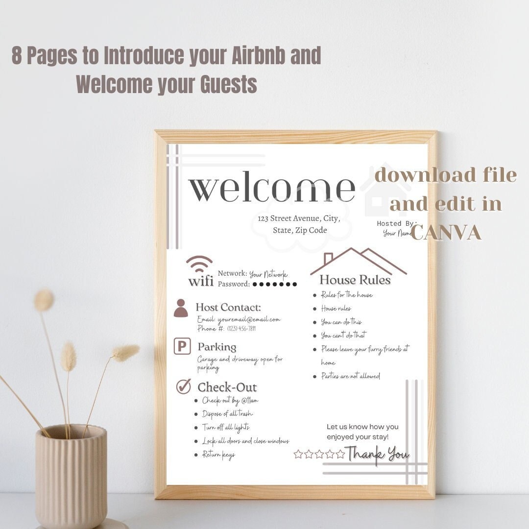Airbnb Welcome Book for Hosts, Ebook Template, Rental Template, House ...