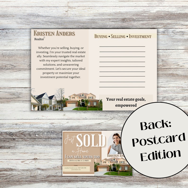 Just Sold Postcard, Real Estate Postcards - Etsy