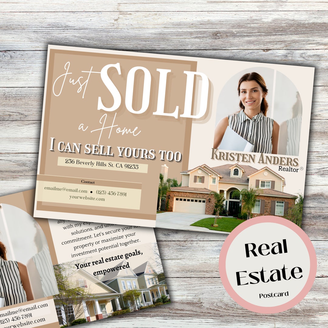 Just Sold Postcard, Real Estate Postcards - Etsy