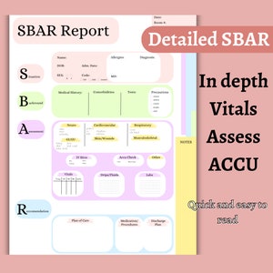 SBAR Report Sheet Bundle for Nurses, Nursing Report, Patient Report ...