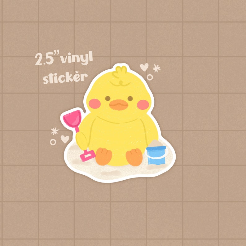 Summer Sand Ducky Vinyl Sticker - Summer Sticker - Cute Animal Sticker ...