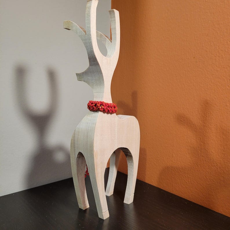 Wooden Reindeer - Wooden Sculpture - Home Décor - Natural Wood Deer ...