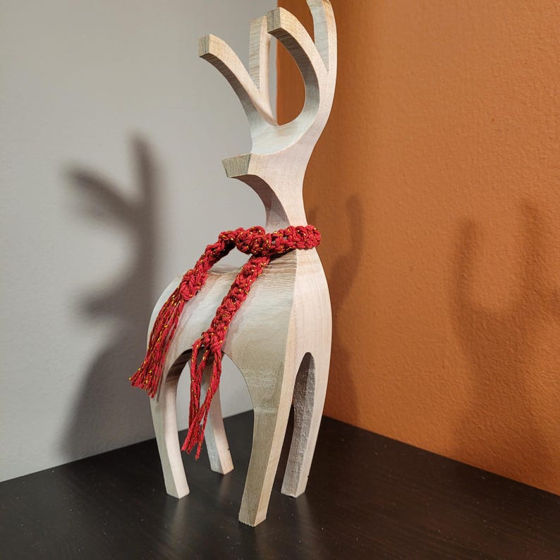 Wooden Reindeer - Wooden Sculpture - Home Décor - Natural Wood Deer ...