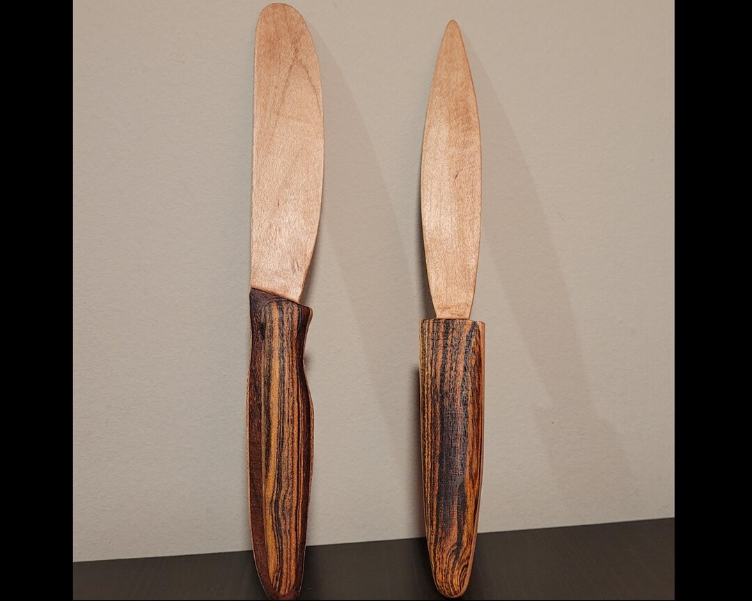 Letter Opener + Butter Knife Wooden - Multi-layered Handle - Jam ...