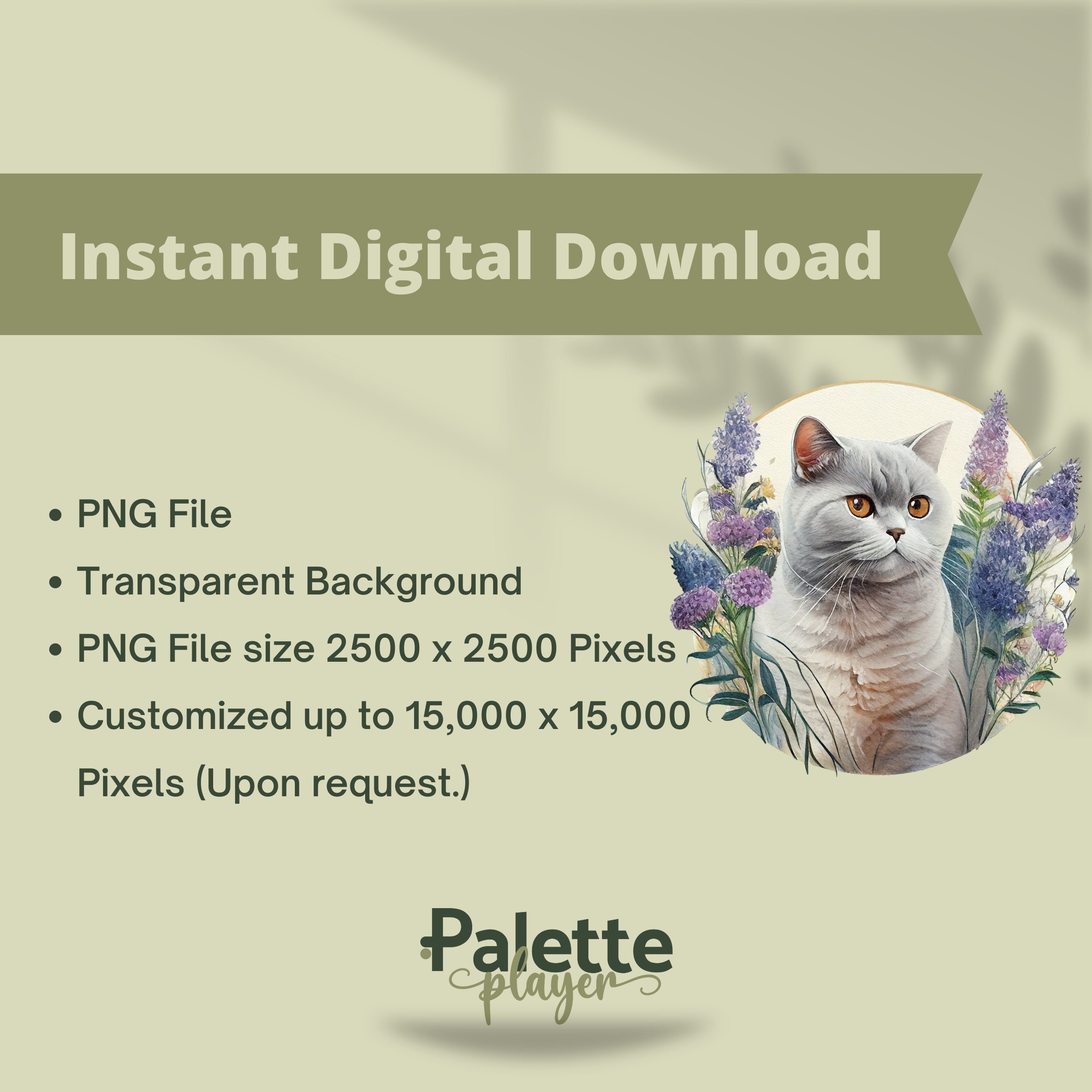 British Shorthair Cat Clipart Watercolor PNG Digital Downloads for Card ...