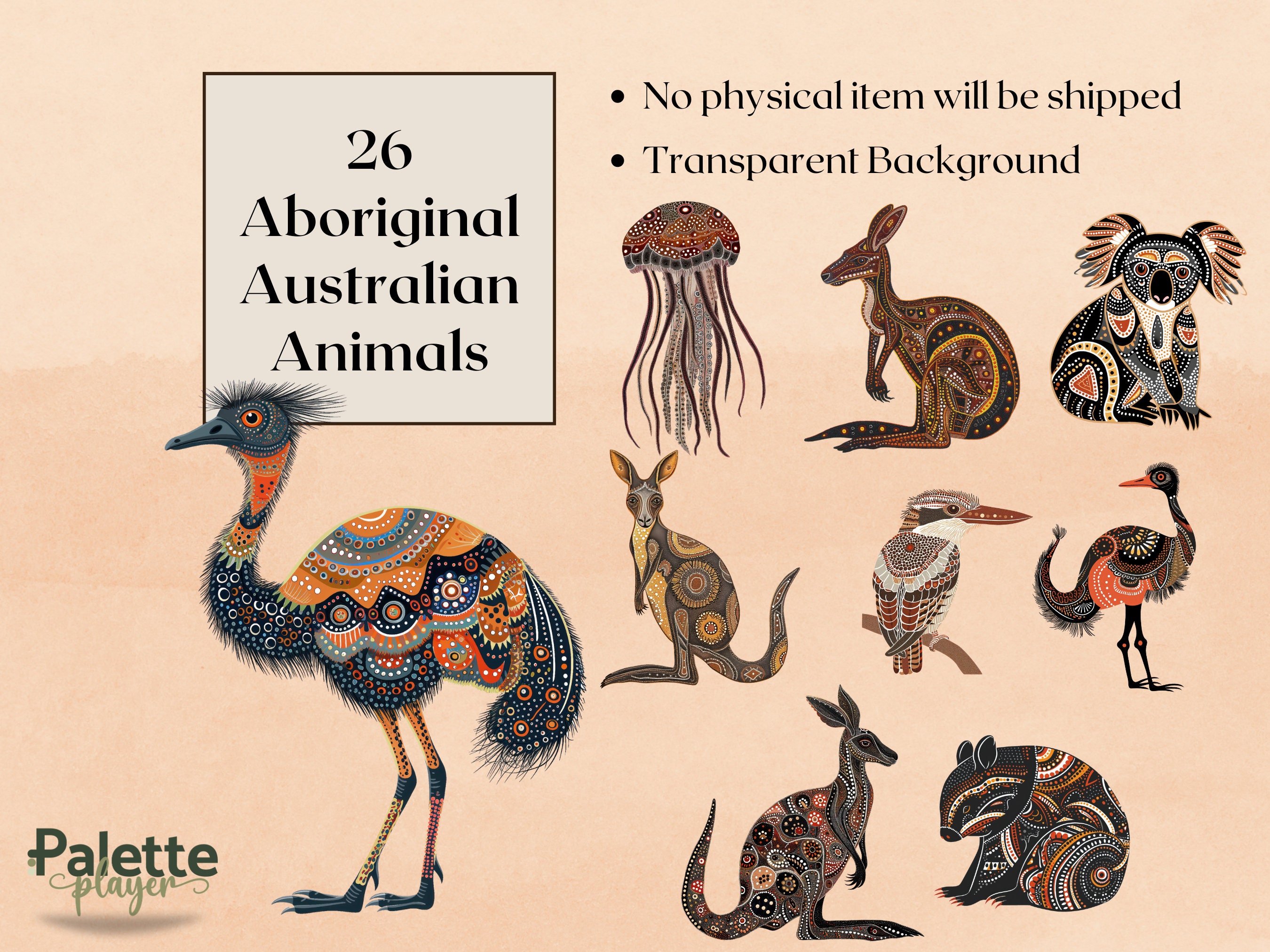 Aboriginal Inspired Australian Animals Clipart: Digital Download ...