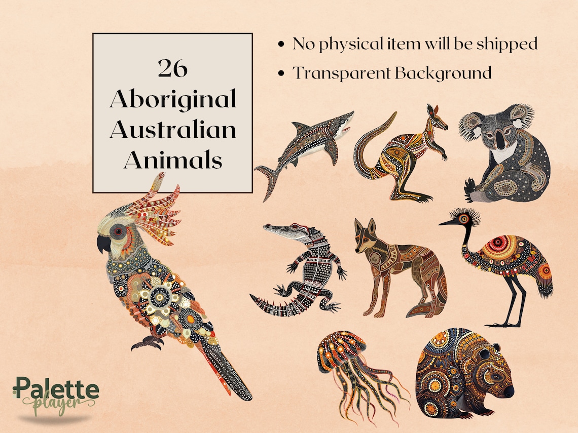 Aboriginal Inspired Australian Animals Clipart: Digital Download ...