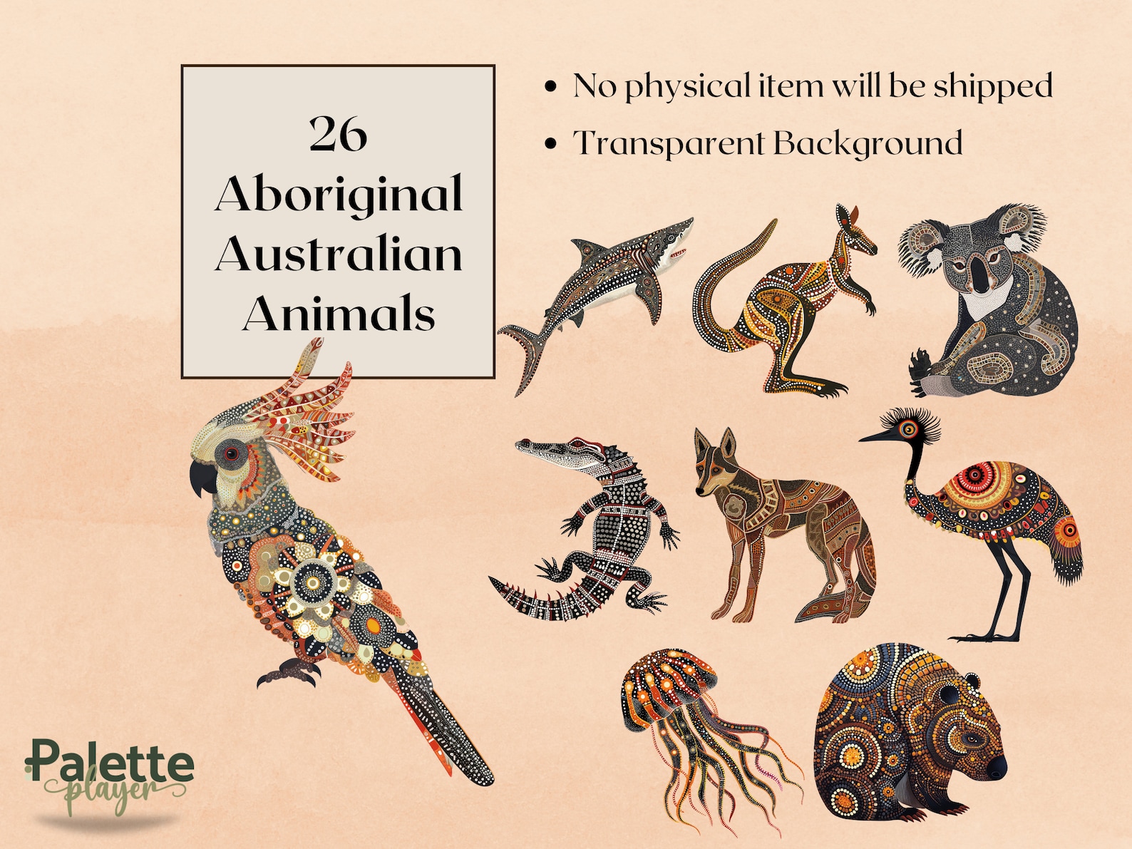 Aboriginal Inspired Australian Animals Clipart: Digital Download ...