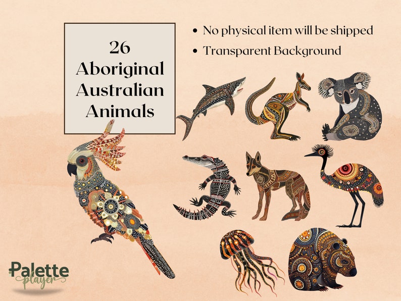 Aboriginal Inspired Australian Animals Clipart: Digital Download ...