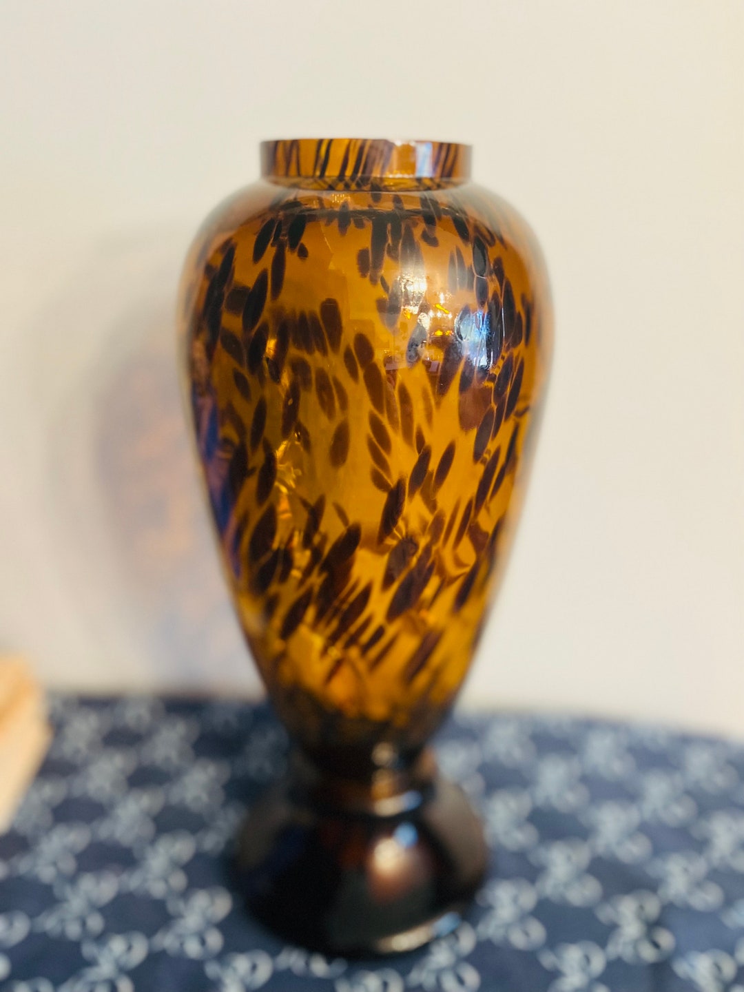 Vintage Mid Century Modern Tortoise Shell Vase - Etsy