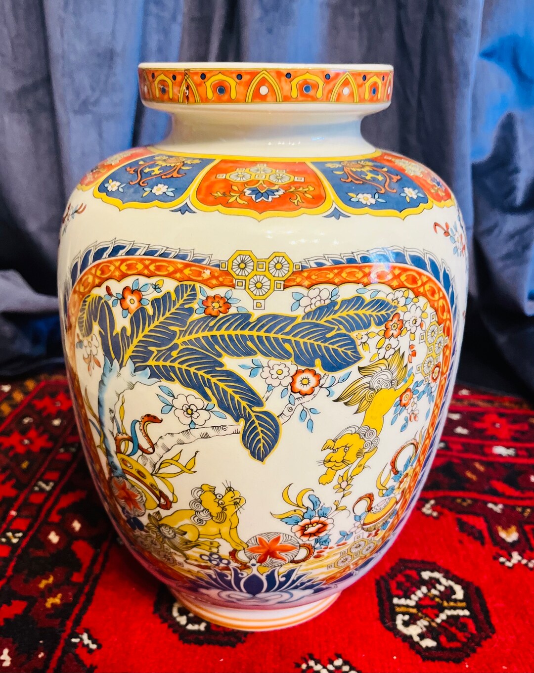 Vintage Ardalt Chinoiserie Hand Painted Italy 4364 Vase 11"x 7.5" - Etsy