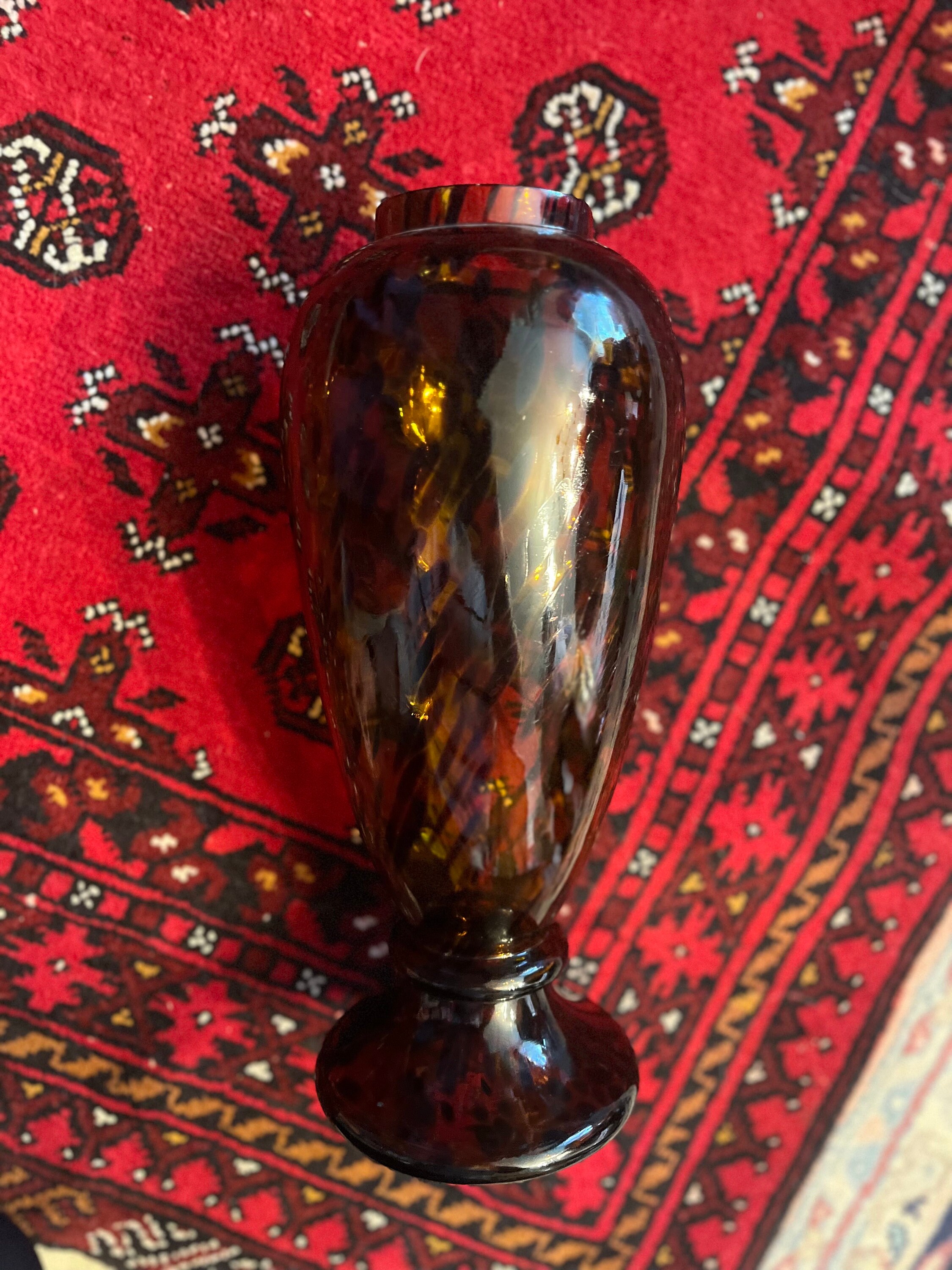 Vintage Mid Century Modern Tortoise Shell Vase - Etsy