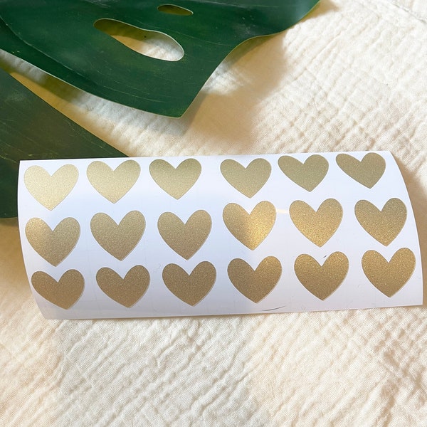 Gold Heart Stickers - Etsy