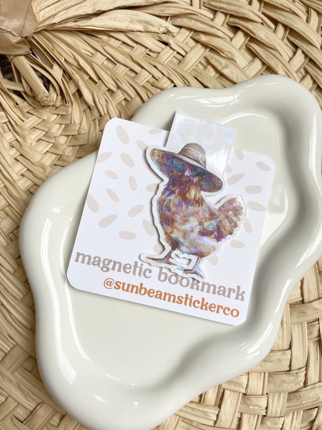 Glitter Chicken Magnetic Bookmark, Funny Reader Gift - Etsy