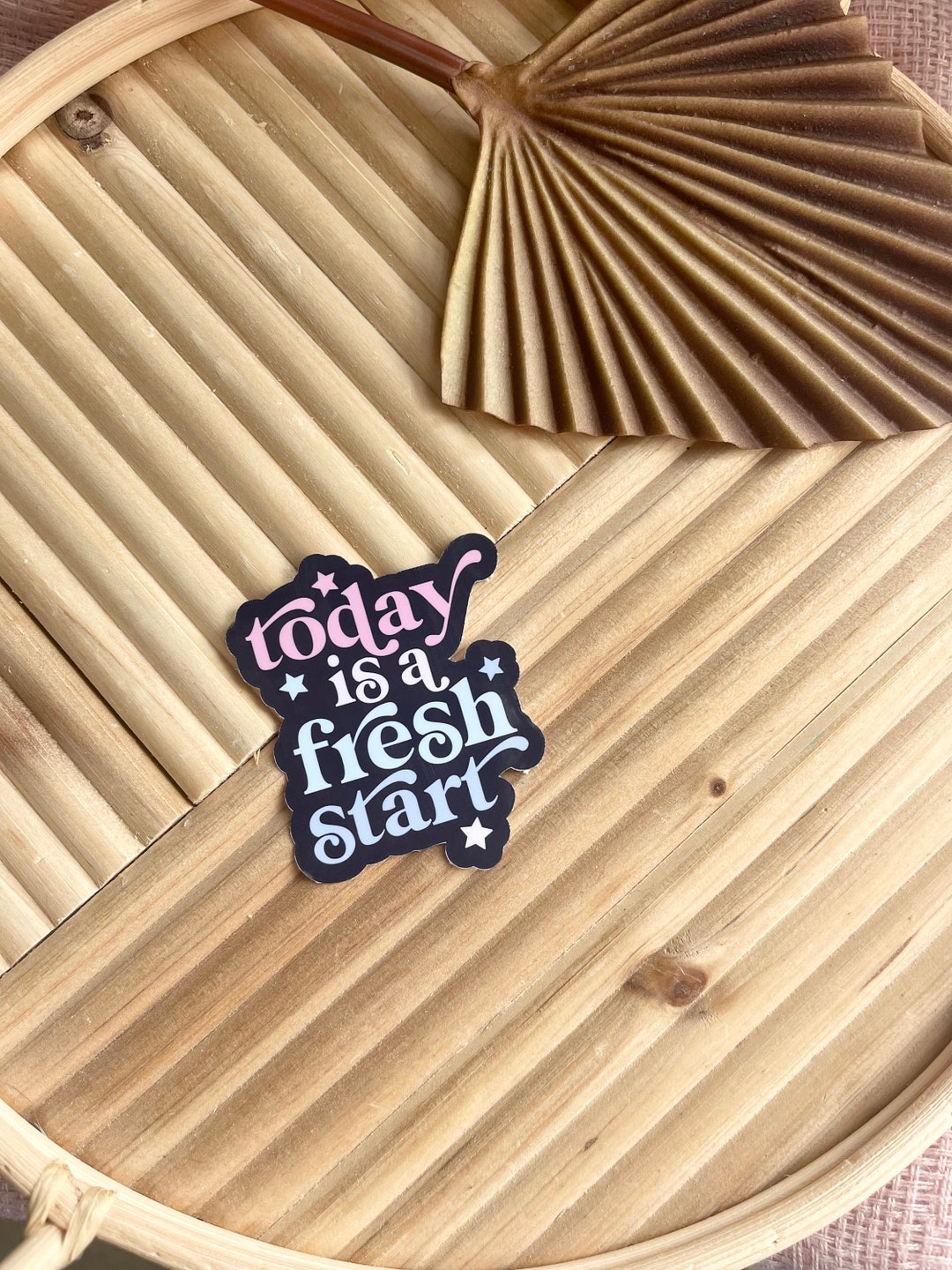 Today is a Fresh Start Sticker New Day Laptop Sticker Waterproof Black ...