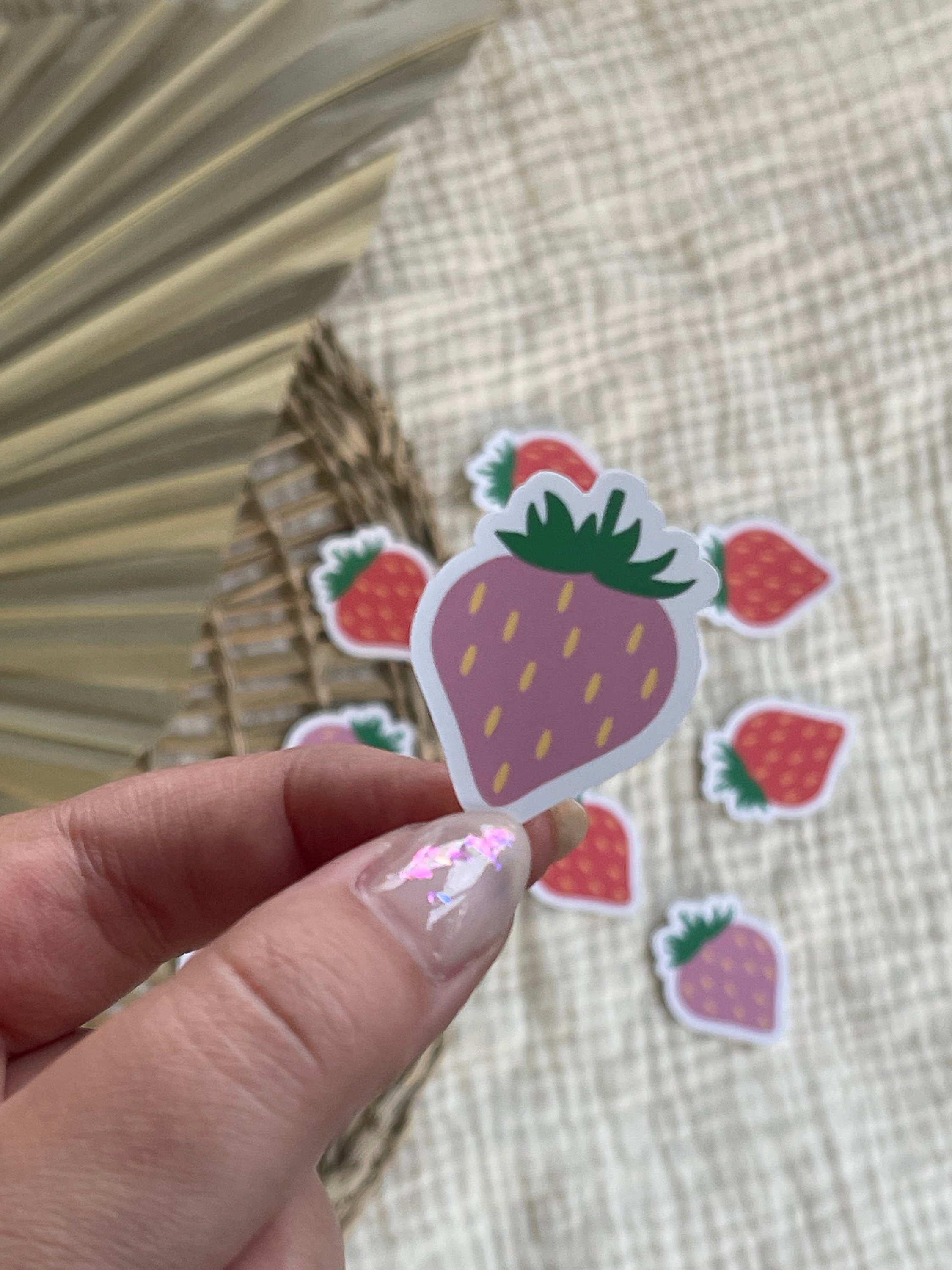 Tiny Strawberry Stickers, Vinyl Water Resistant Sticker Pack - Etsy