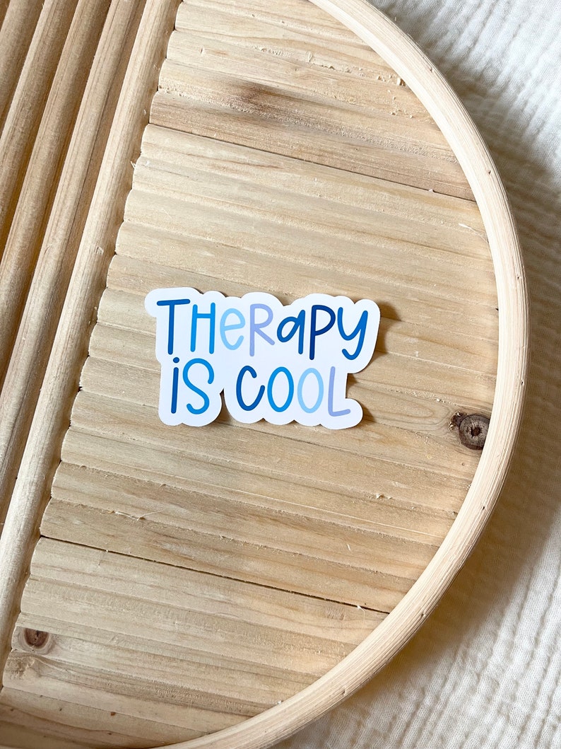 Therapy is Cool Sticker, Mental Health Sticker, Laptop Sticker, Water ...