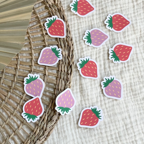 Tiny Strawberry Stickers - Etsy