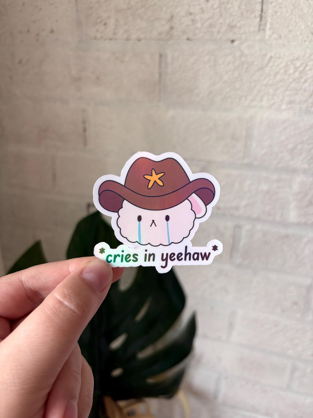 Yeehaw Cowboy Bunny Vinyl Sticker Decal - Etsy