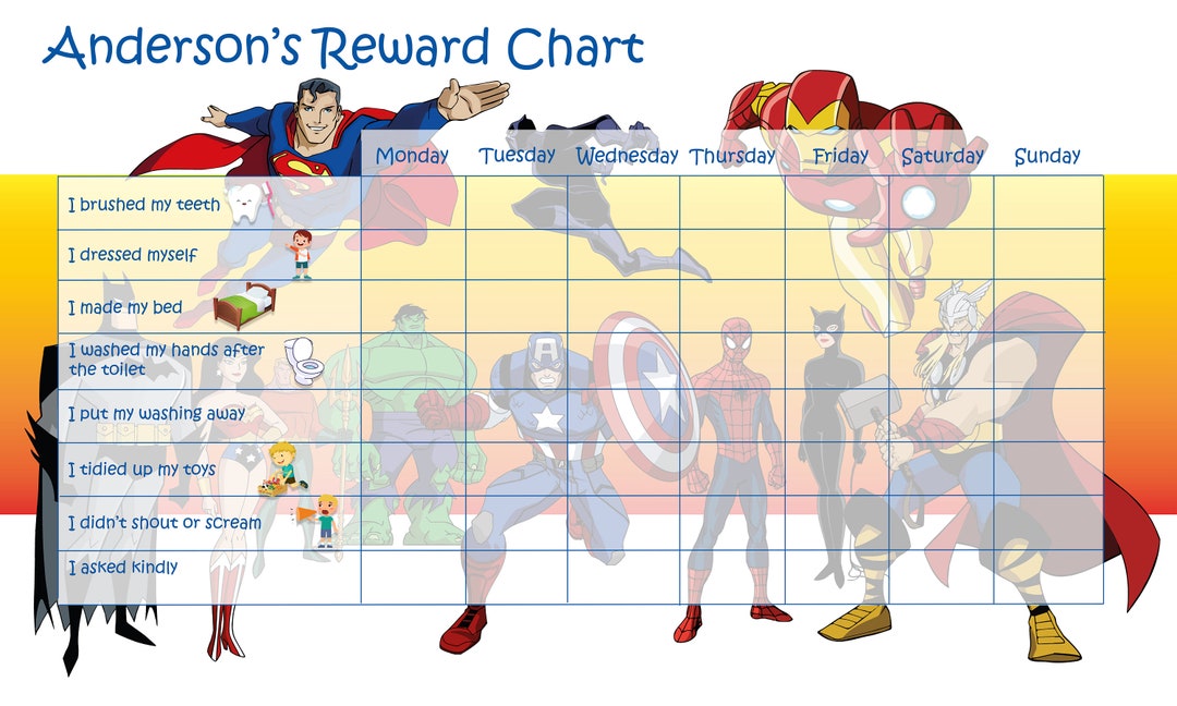 Personalised Reward Chart - Etsy
