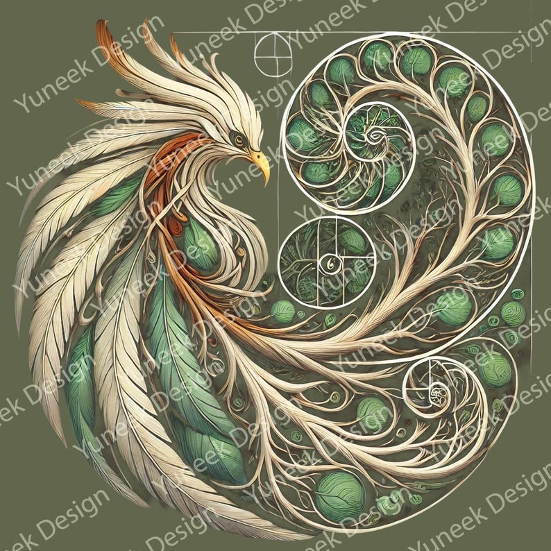 Fibonacci Phoenix Spiral T-shirt: Sacred Geometry Rebirth, Spiritual ...