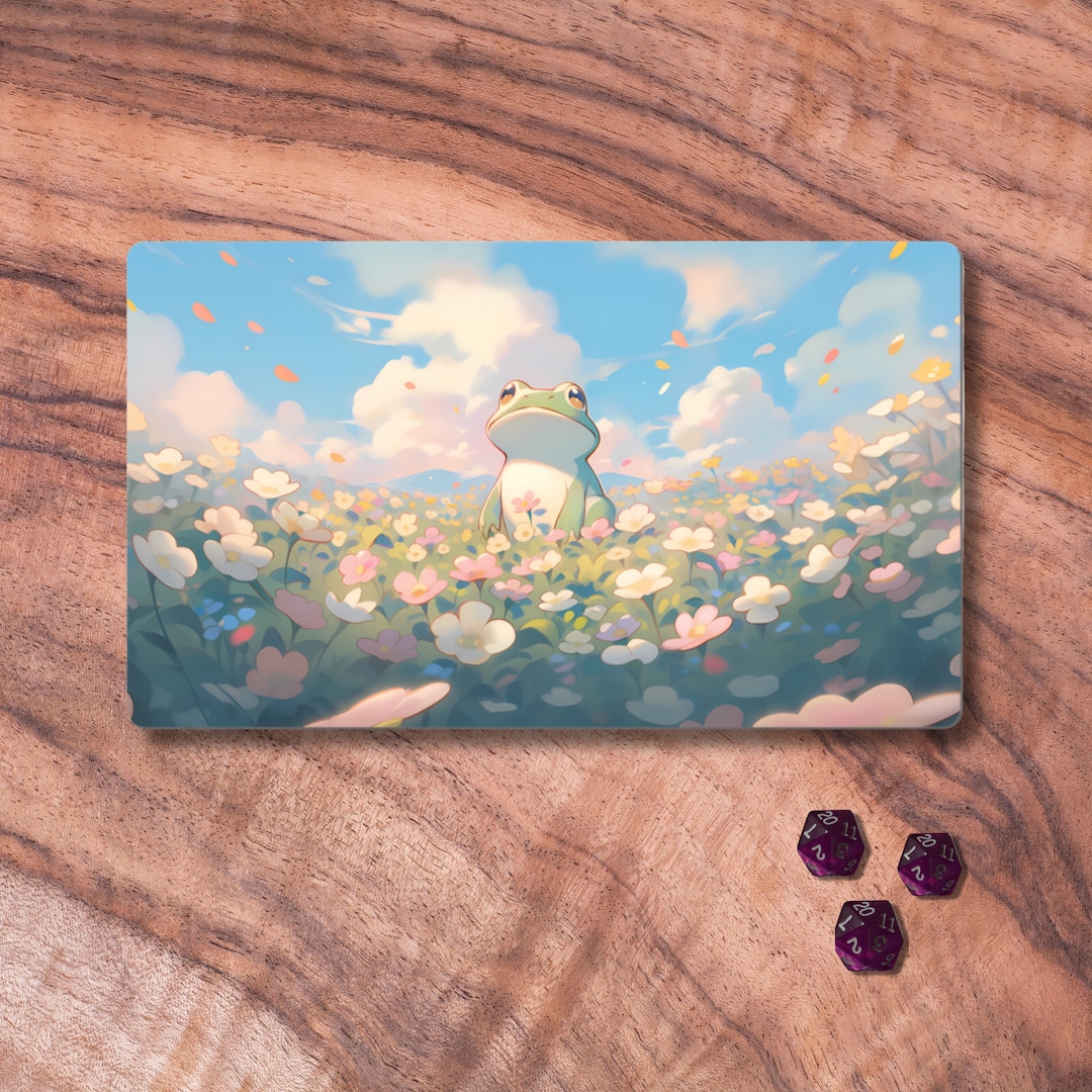 MTG Playmat Frog, Cute Pastel Themed MTG Playmat, Lofi Frog TCG Playmat ...