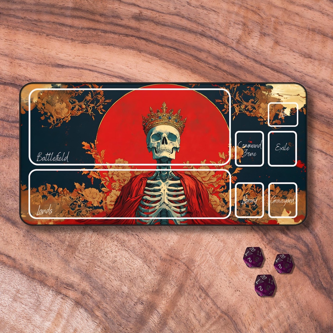 MTG Playmat With Zones, Skeleton King Themed TCG Playmat, Unofficial ...