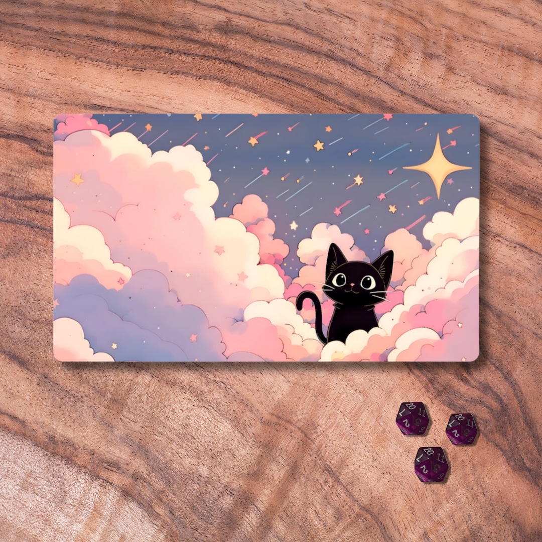 MTG Playmat, Cute Cat TCG Playmat, Pastel Card Playmat, Unofficial MTG ...