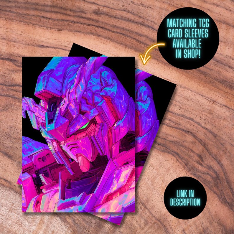 Gundam Playmat, TCG Playmat With Neon Mecha Robot Design - Etsy