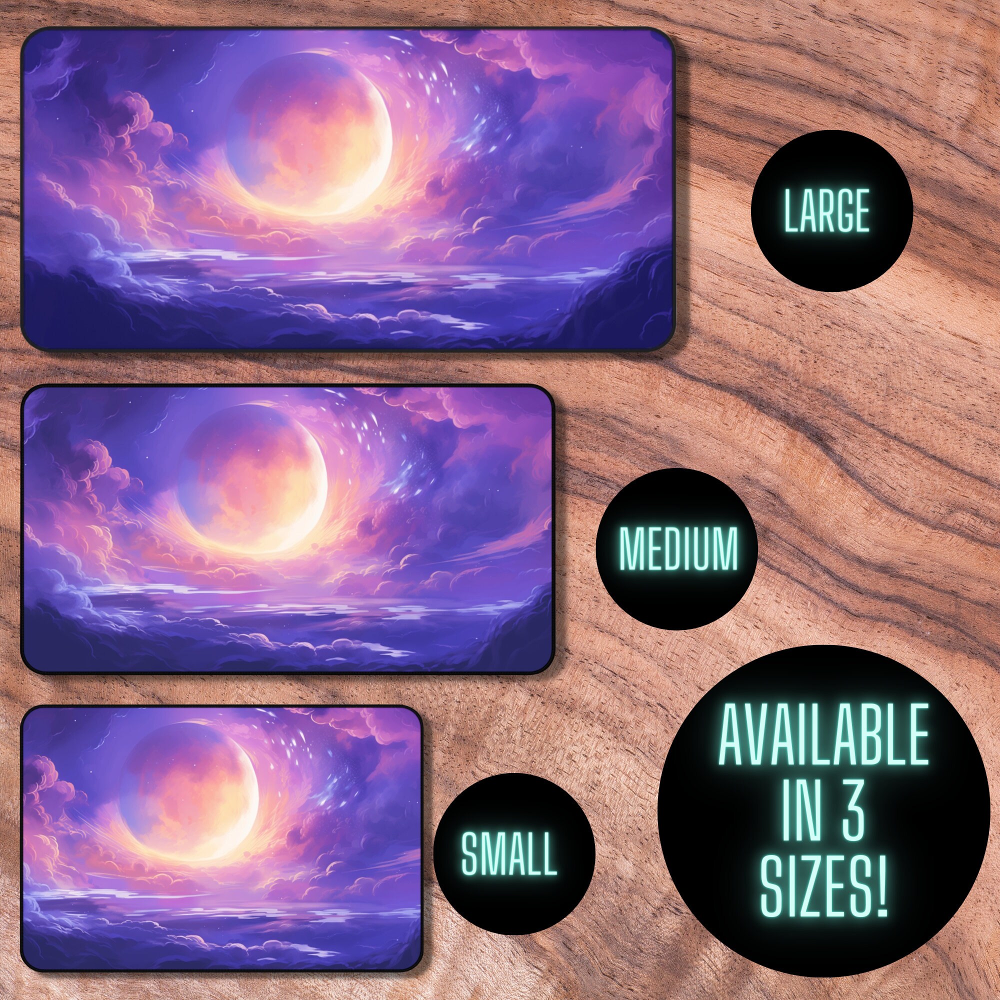 Purple Lunar MTG Playmat With Zones Lavender Moon Gaming - Etsy