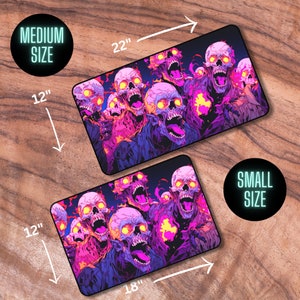 MTG Playmat Zombie, MTG Playmat With Zones, Neon Pink Card Playmat, MTG ...