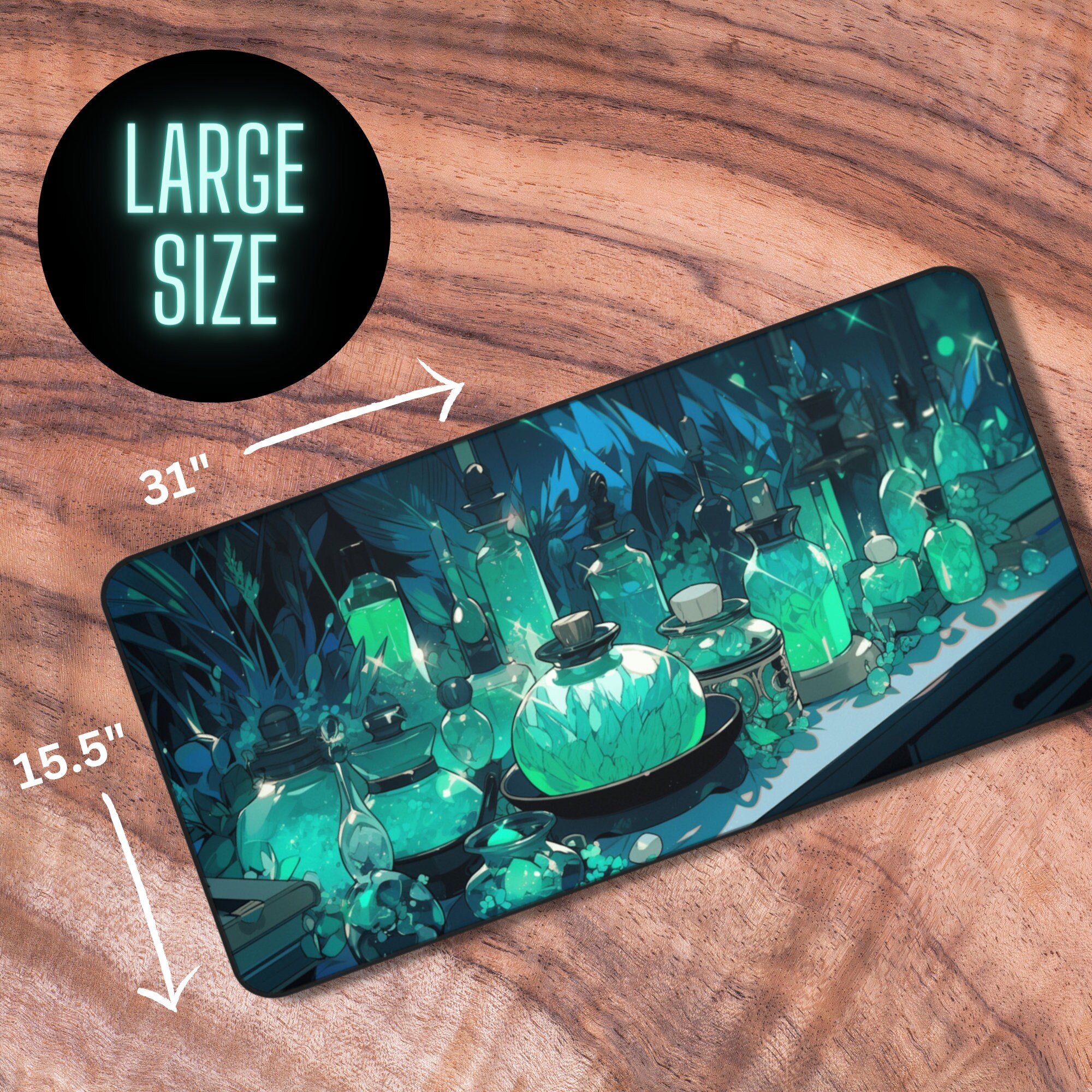 Lofi Desk Mat Deskpad Green Desk Mat Dark Academia Witchy - Etsy