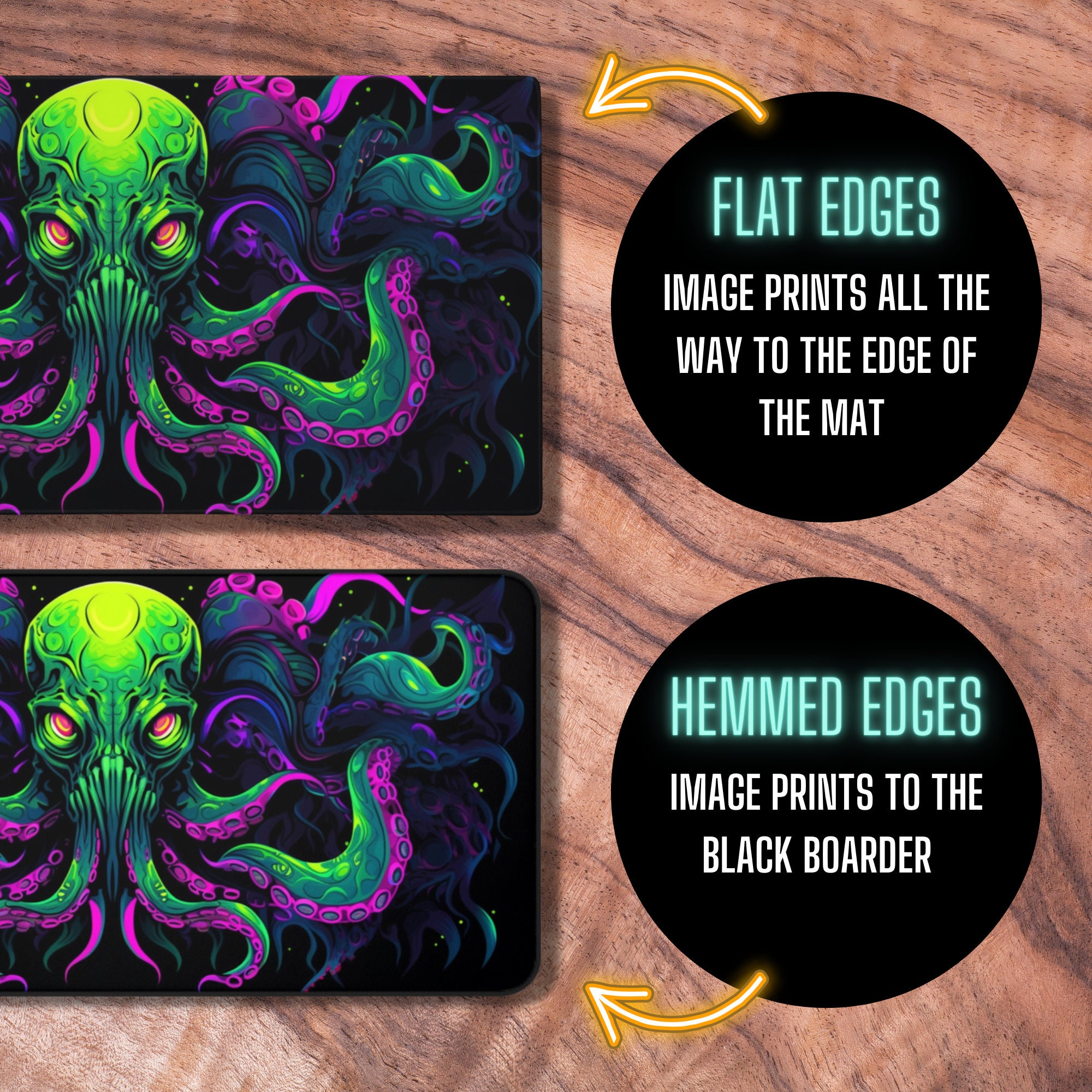 Desk Mat Cthulhu Neon Gaming Desk Mat Monster Themed Mouse - Etsy