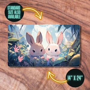 MTG Playmat Cute, Kawaii MTG Playmat With Zones, Bunny Themed Trading ...